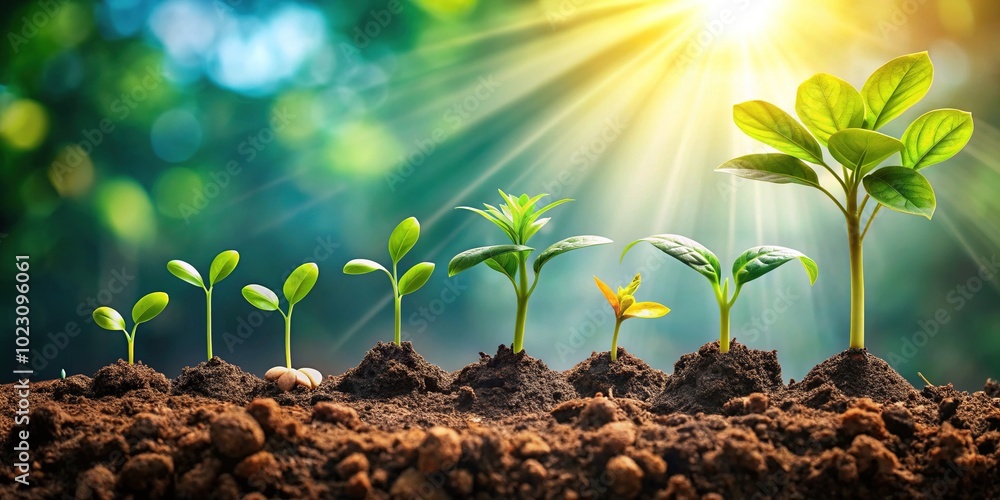 This visual representation outlines the stages of plant growth ...