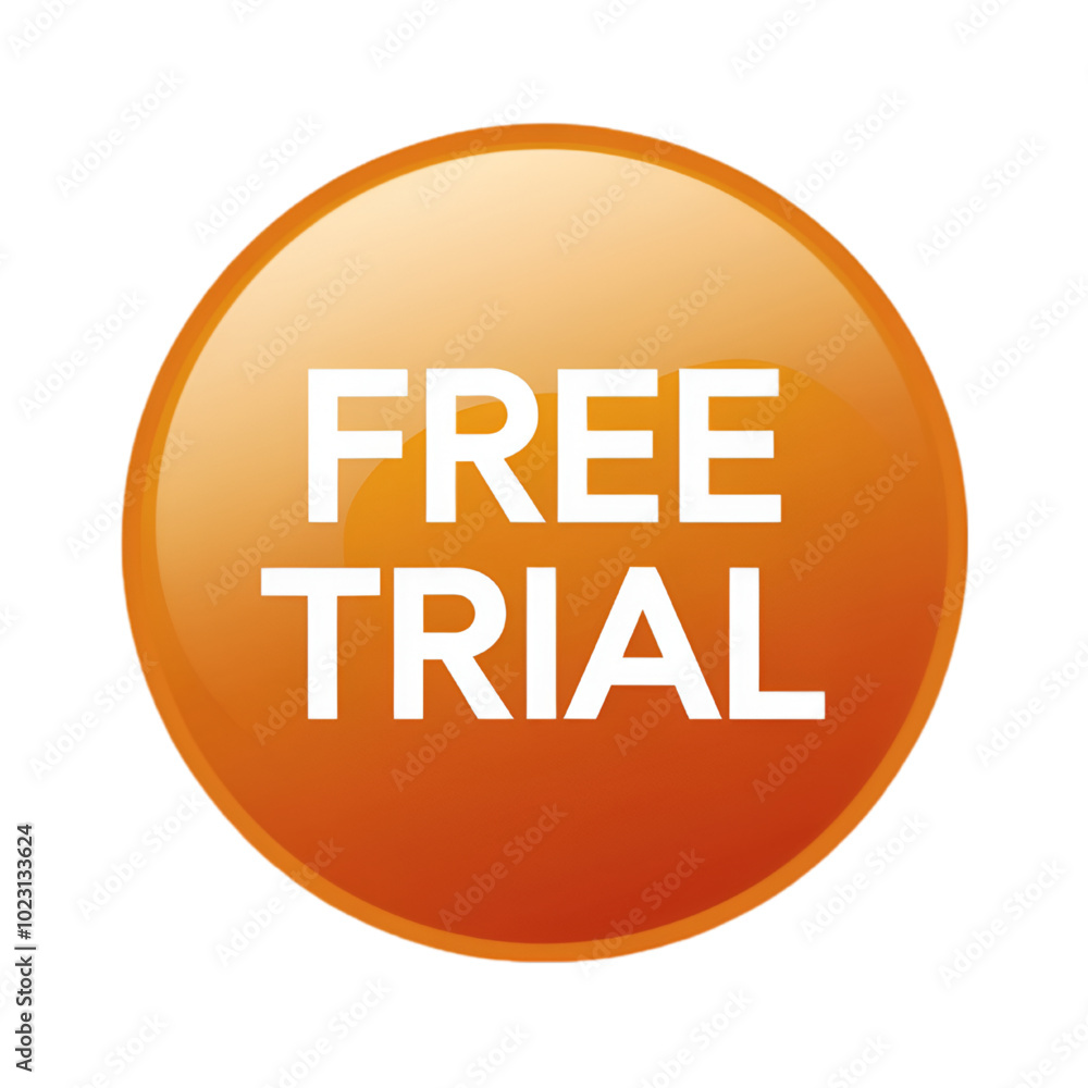 Free Trial Button on Orange Background for Web UI/UX, Vector 2D Stock ...