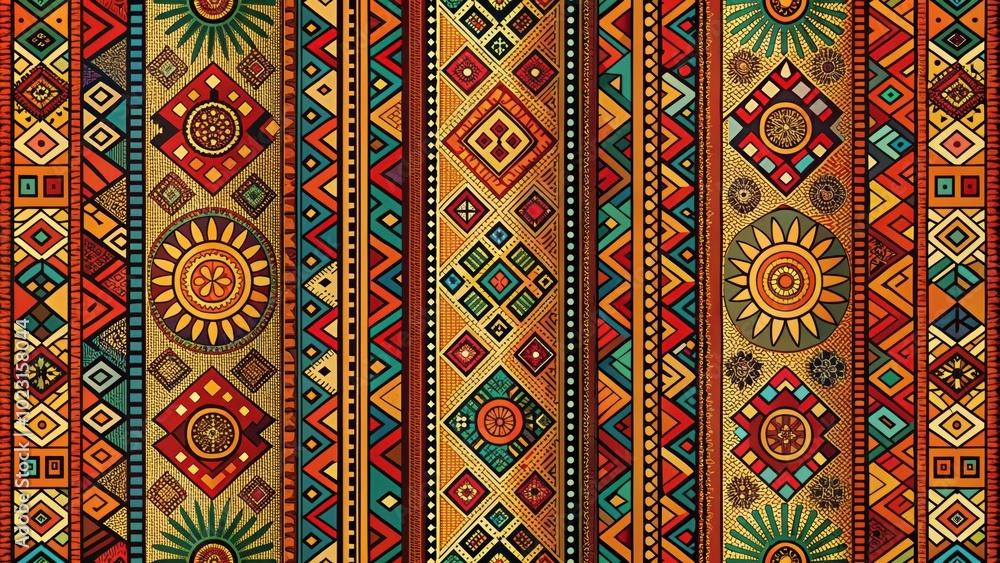 Vertical background with tribal patterns and symbols, tribal, ethnic ...