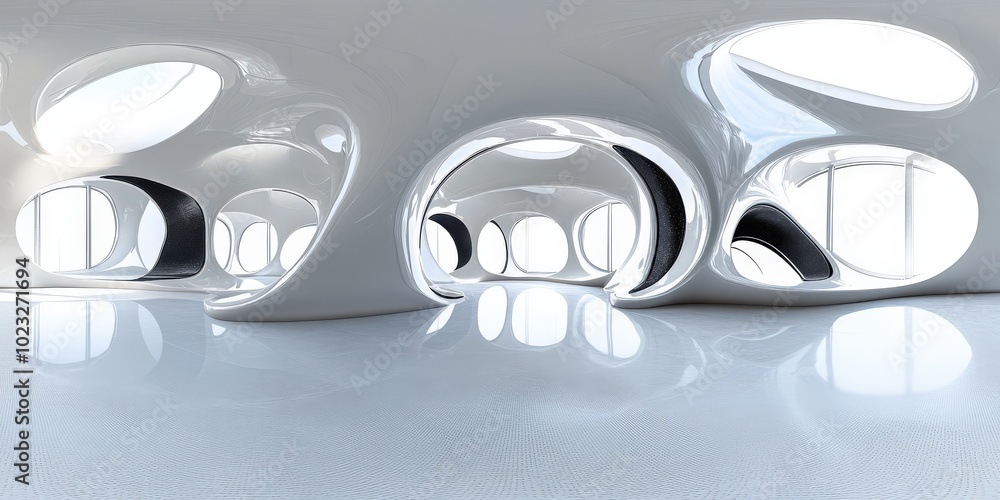 High Contrast: 8K HDRI Spherical Map of Modern Interior with Black and ...