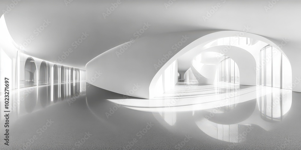 High Contrast Interior. Modern Three-Dimensional 8K HDRI Map Rendering ...