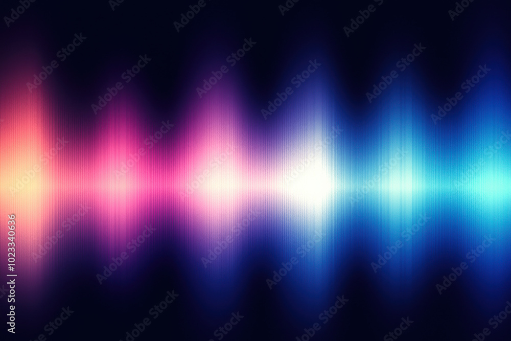Abstract visual representation of sound waves, featuring vibrant colors ...