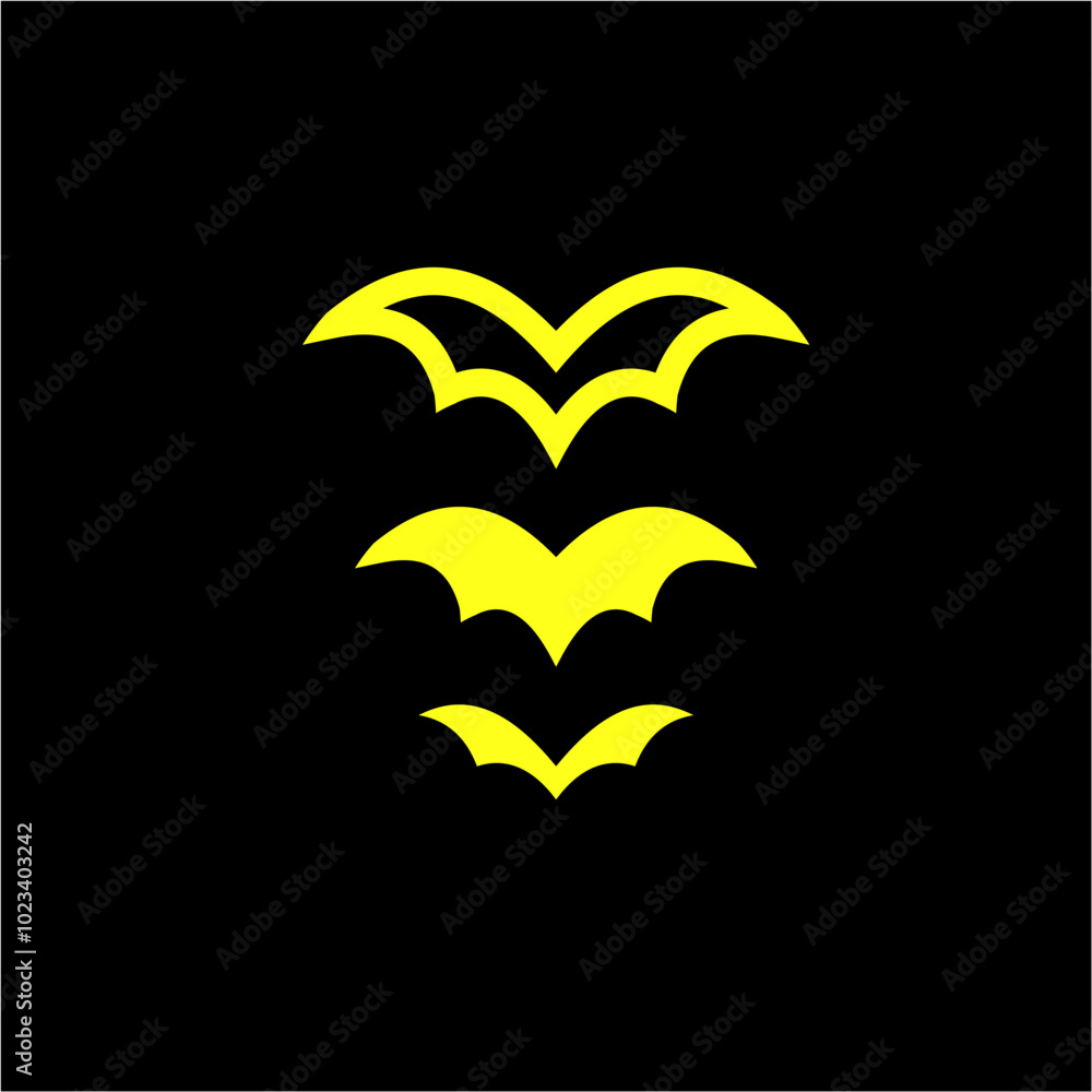 simple minimalist modern silhouette flying bat logo vector set Stock ...
