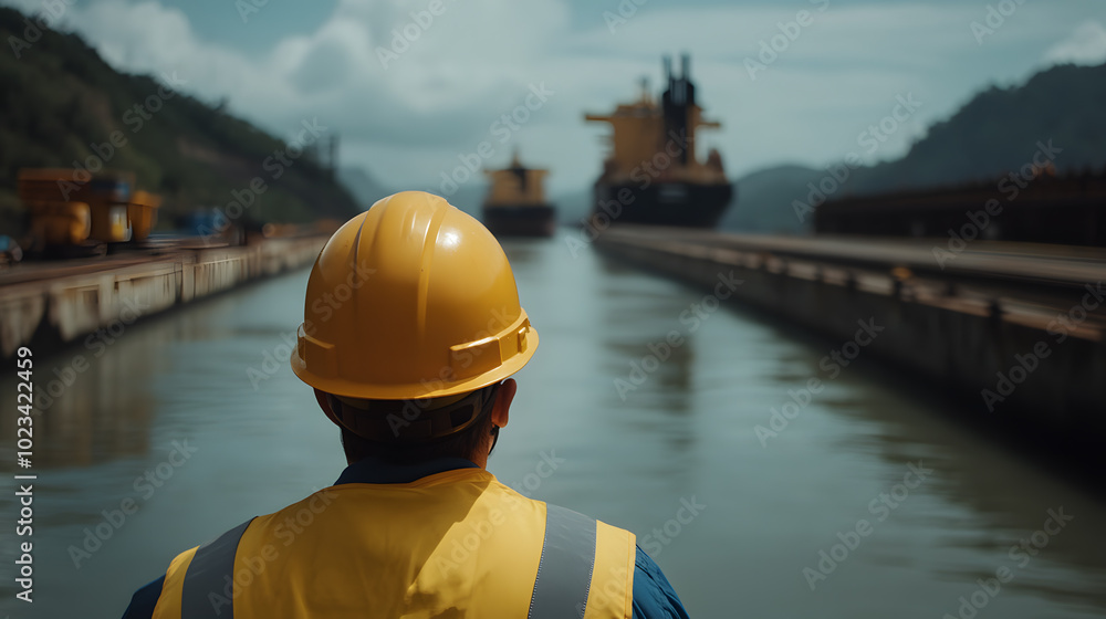 Panama Canal Engineer Standing Proudly | Celebrating Innovation and ...