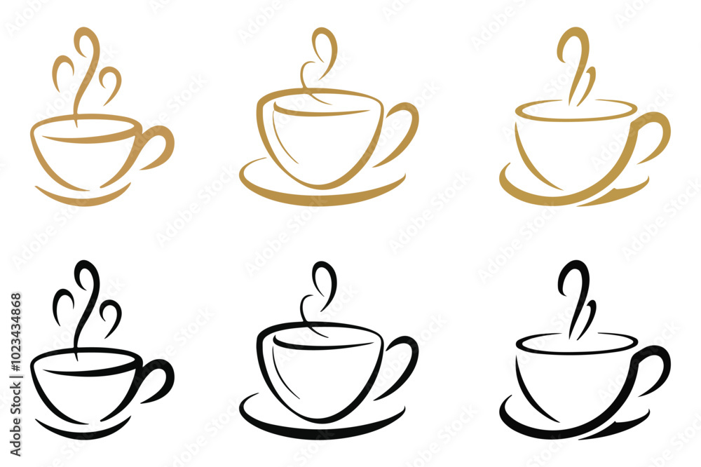 Coffee Cup with steam vector art illustration typically features ...