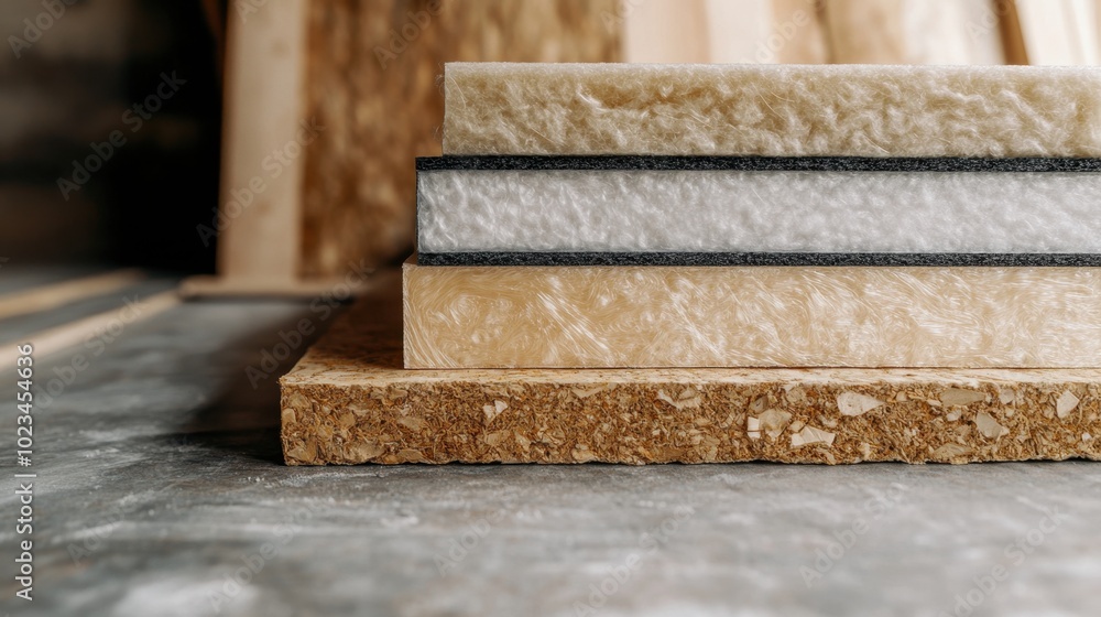 Comparison of Fiberglass Insulation Types and Materials Stock Photo ...
