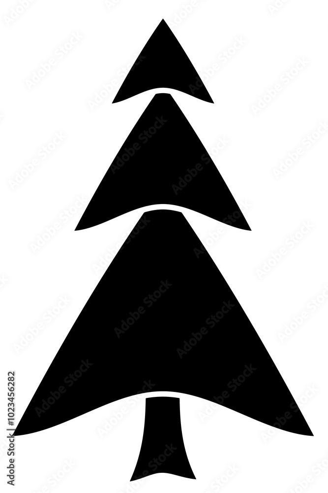 Christmas trees. Graphic illustration of trees with clear background ...