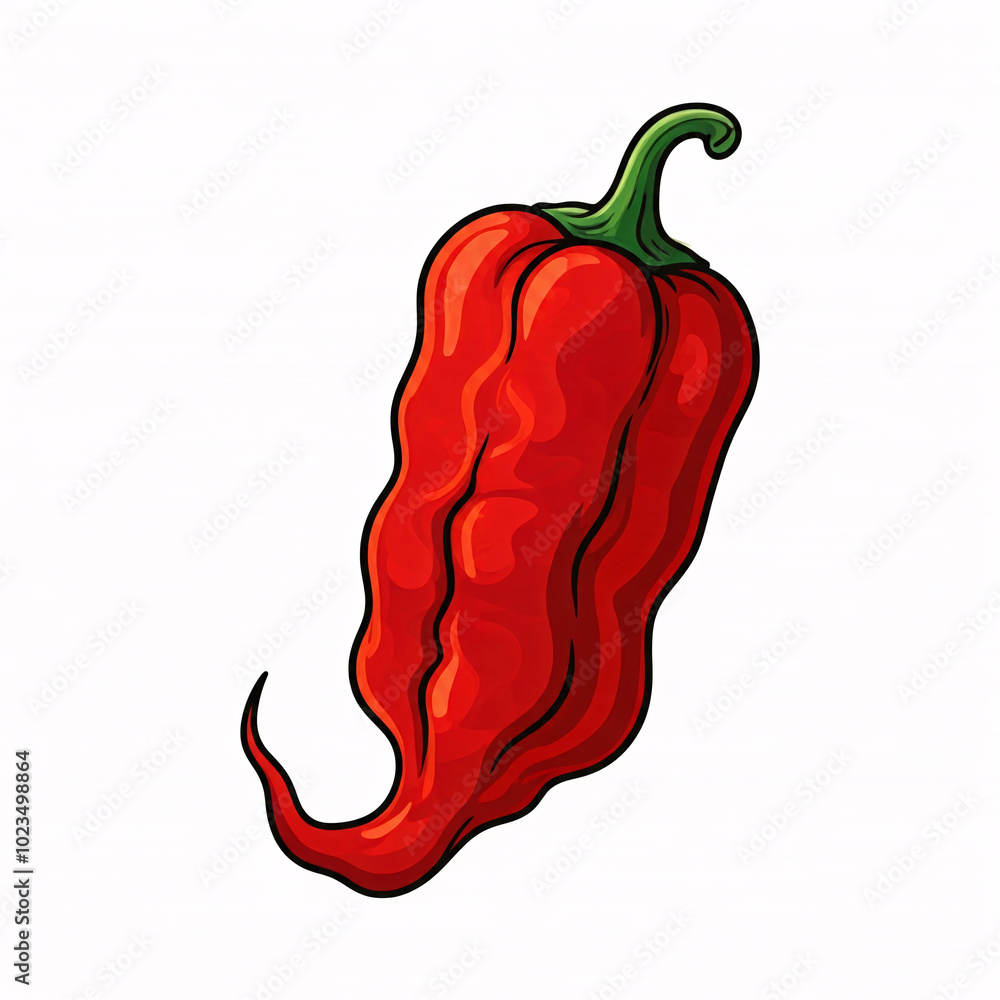 cartoon red chili pepper illustration isolated on white background ...