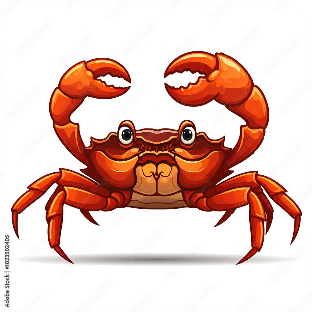 cartoon red crab illustration for kids and design Stock Illustration ...