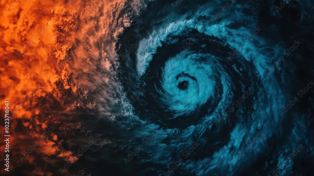 Digital map overlay of hurricane-force winds combined with flood-prone ...