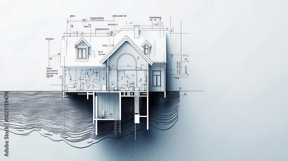 Cross-section blueprint showing how floodwaters rise during a hurricane ...