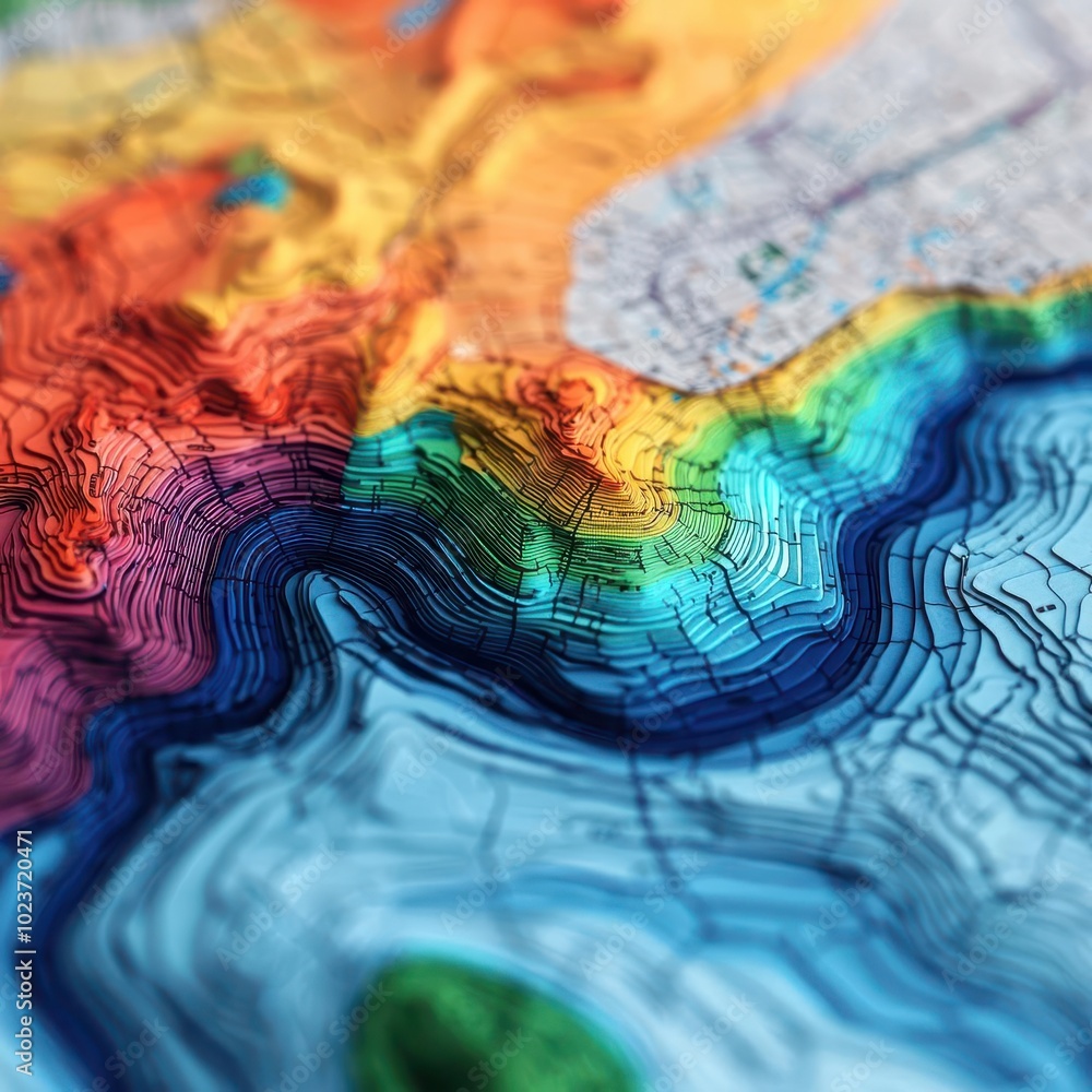 Digital map overlay of hurricane-force winds combined with flood-prone ...