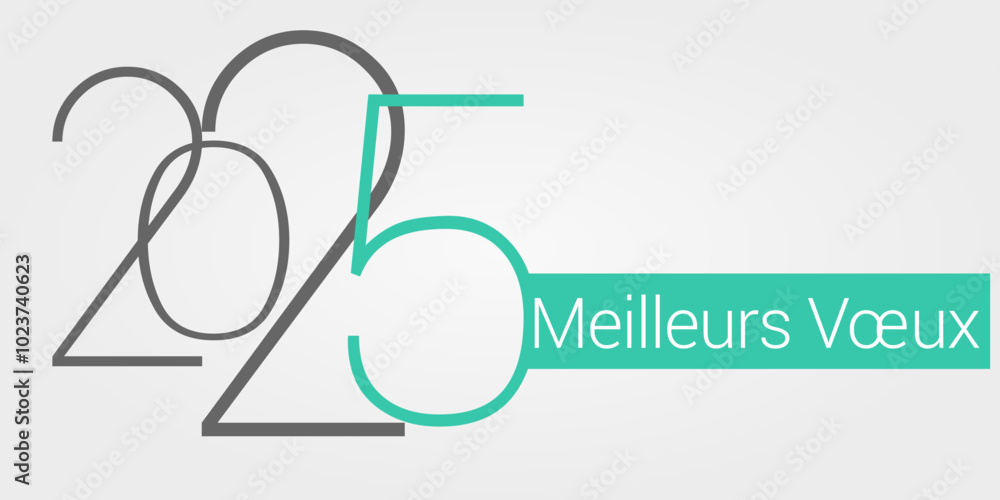 Bonne année - meilleurs vœux 2025 - vecteur pour affiche, bannière, salutation et célébration du ...