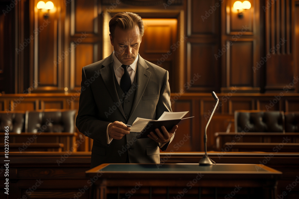Lawyer operates within a courtroom setting, using their skills to ...