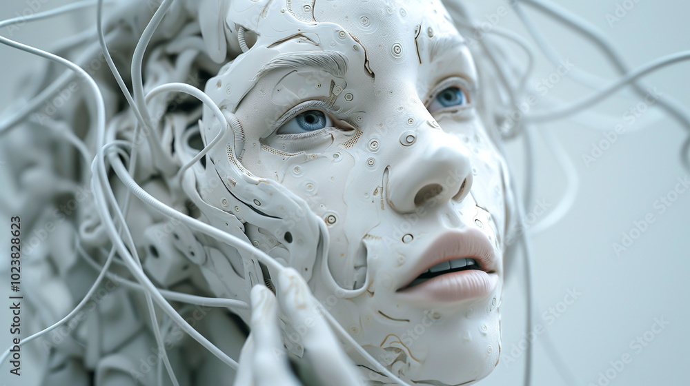 Digital Native Concept, Child Kid as their Online Reflection Twin ...