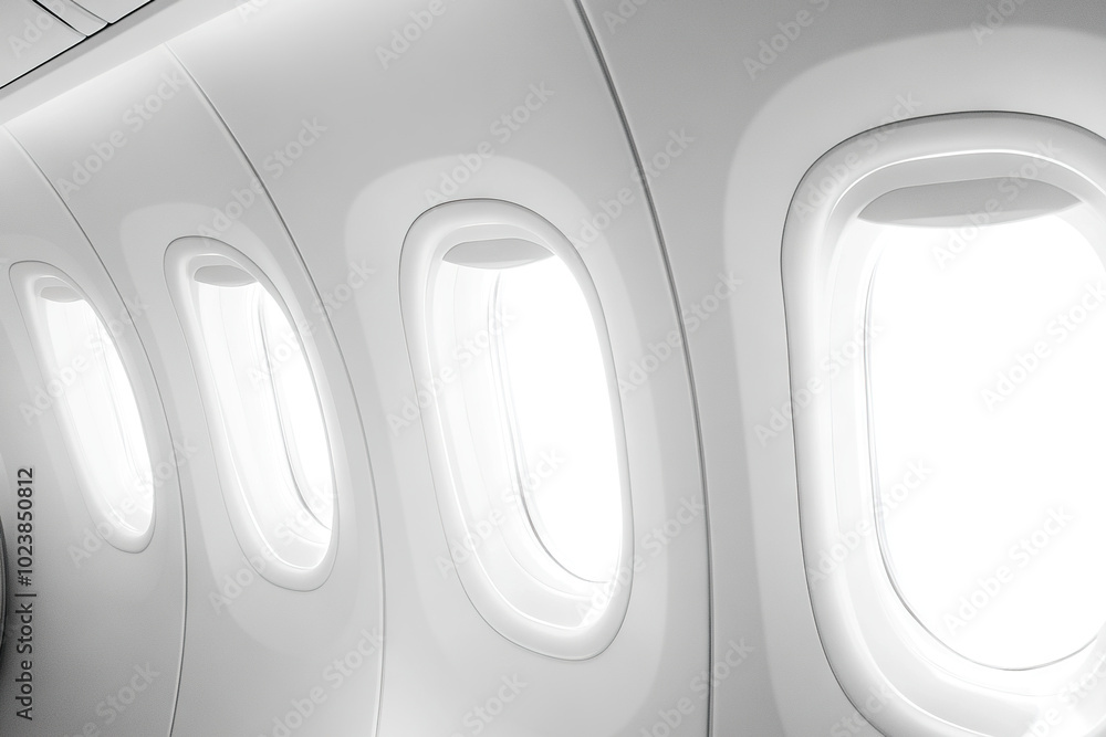 Minimalist airplane window frames, isolated on transparent cutout ...