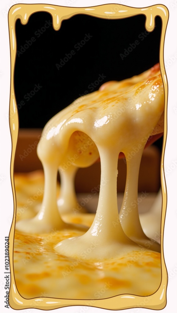 Melted-cheese frame adds charm to pizzassandwichespasta Cartoon border ...