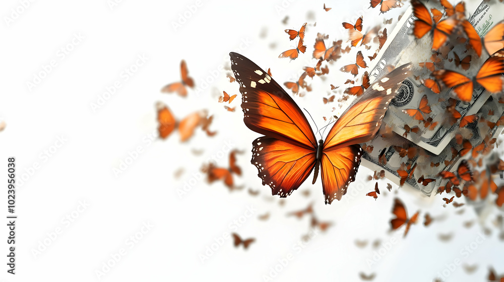 3D Soft Focus Cash Butterfly Effect: Transforming a Cash Note into a ...