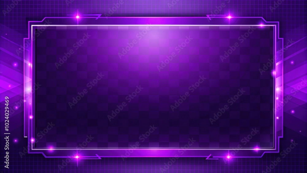 Glitch purple stream overlay for live streaming , abstract, glitch ...