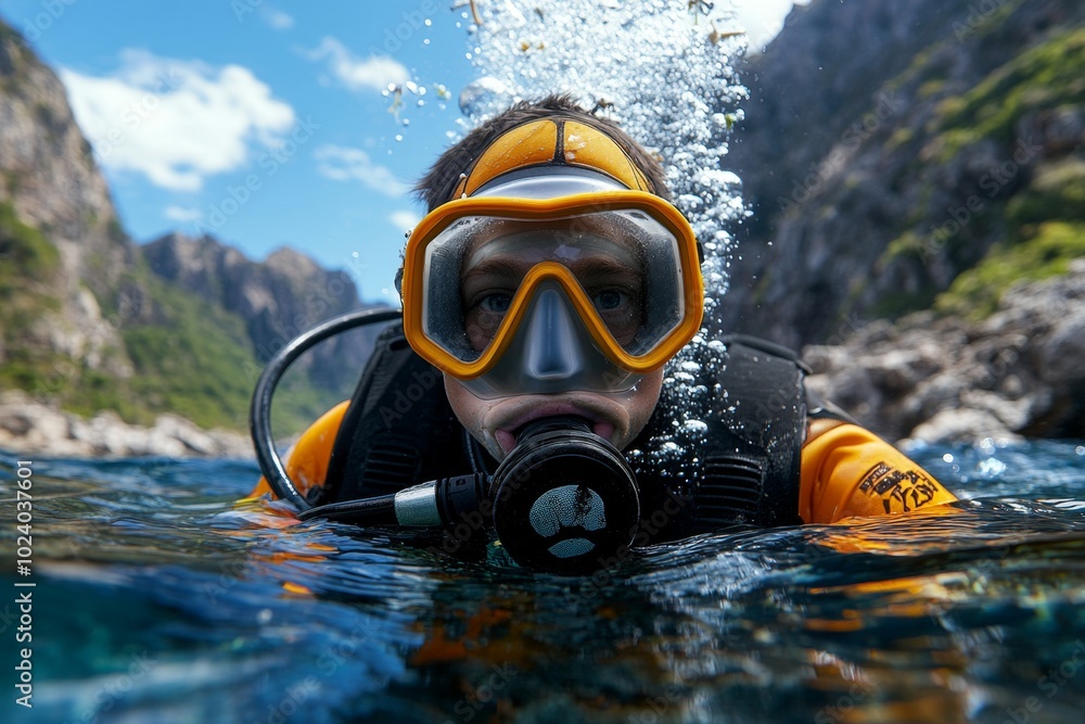 Ocean cleanup project where divers collect plastic debris from coral ...