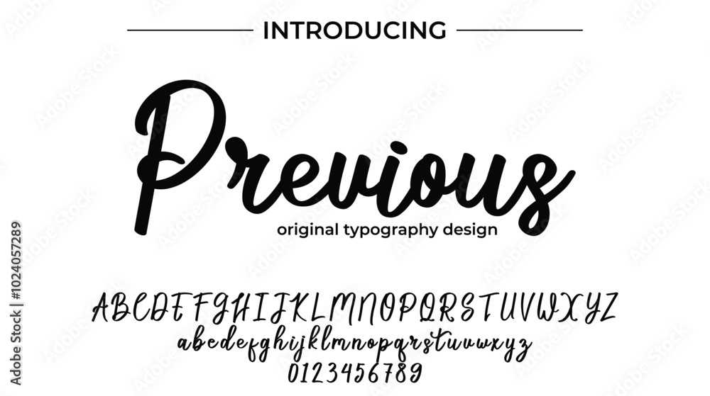 Previous Font Stylish brush painted an uppercase vector letters ...