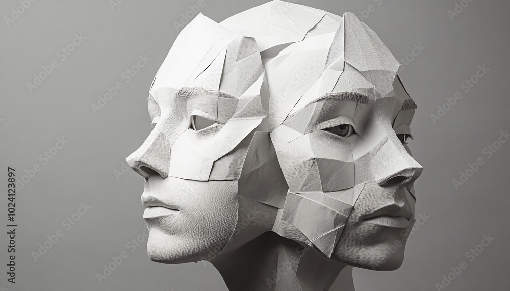 Photograph people wearing masks made from paper, with the masks ...