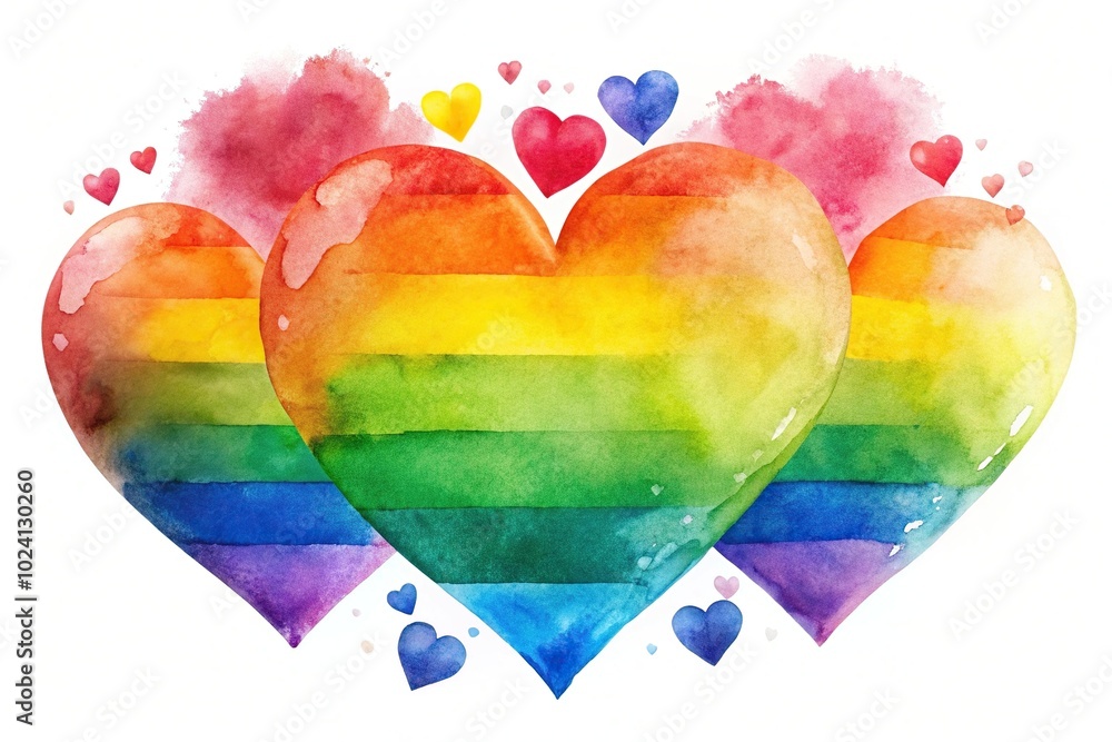 LGBT pride month watercolor clipart LGBTQ art rainbow clipart with ...