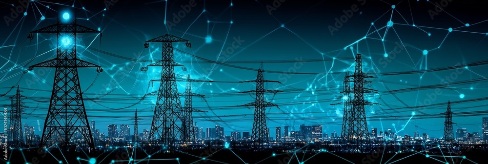 Aipowered utility infrastructure depicted an abstract design showcasing ...