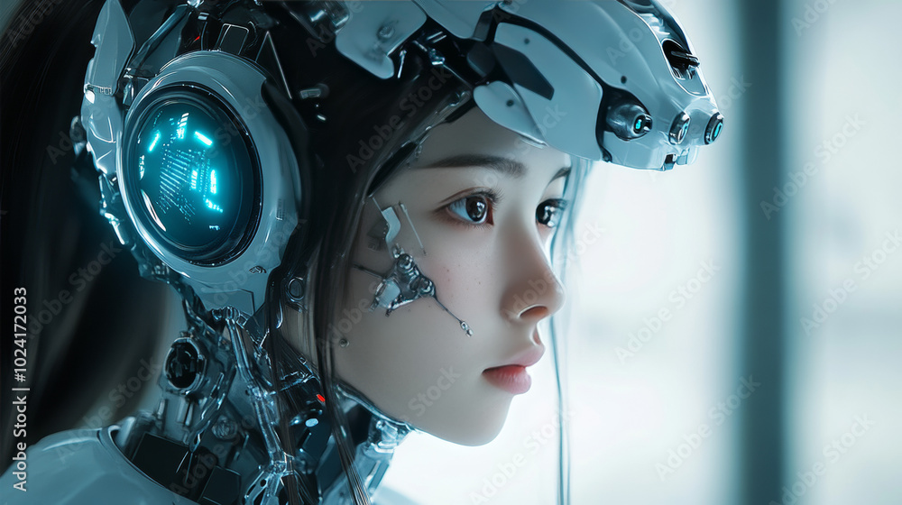 A cyborg girl with a computer brain is a futuristic example of ...