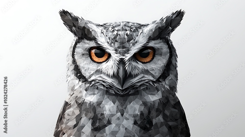 Ilustración de Stock Geometric owl illustration using triangles and ...