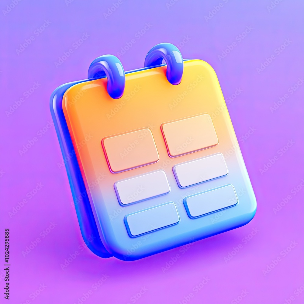 Design Element - 3D Calendar Icon with Smooth Rounded Edges, Minimalist ...