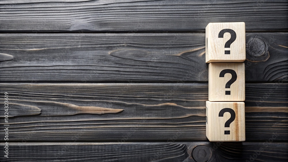 Wood question mark at black wood texture background for your ...