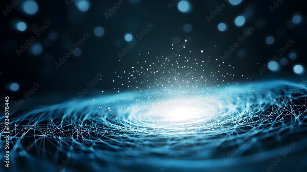 Transparent digital hologram projection displayed in a dark room studio ...