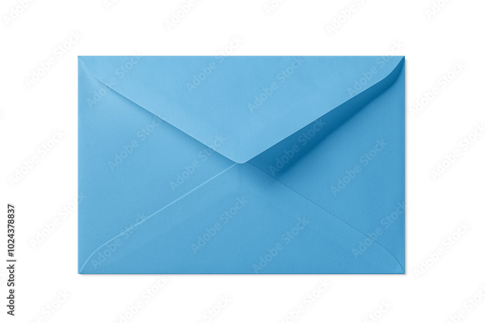 Blue paper envelope mockup isolated on a transparent background, PNG ...
