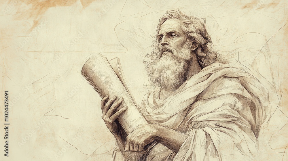 Jeremiah the Prophet is Depicted in a Focused and Intense Manner ...