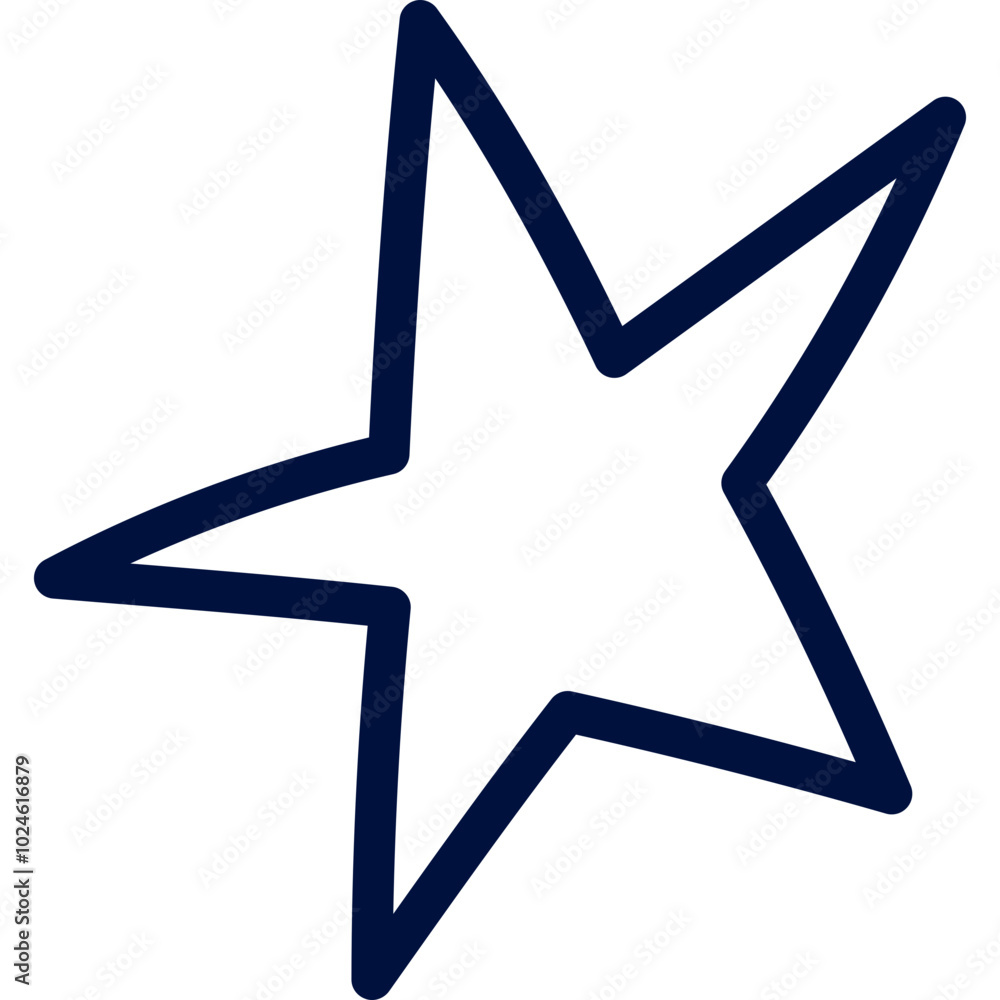 Childish outline simple star. Hand drawn doodle star for funny design ...