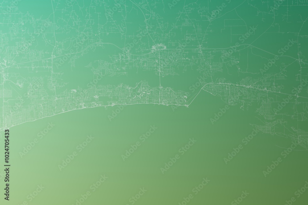Map of the streets of Biloxi (Mississippi, USA) made with white lines ...