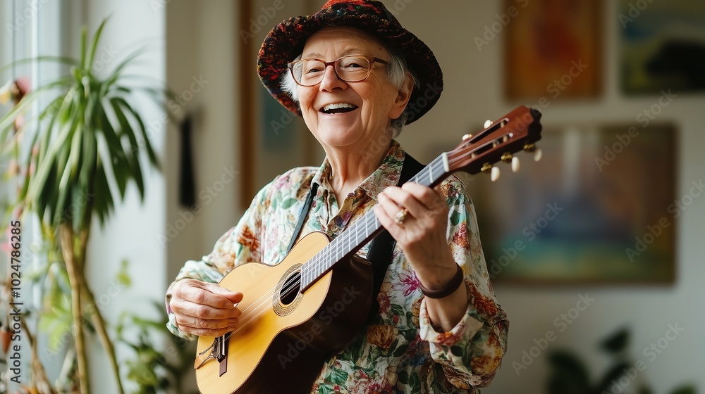 LGBTQ Senior Taking Up a New Musical Instrument as a Fun Way to Learn ...