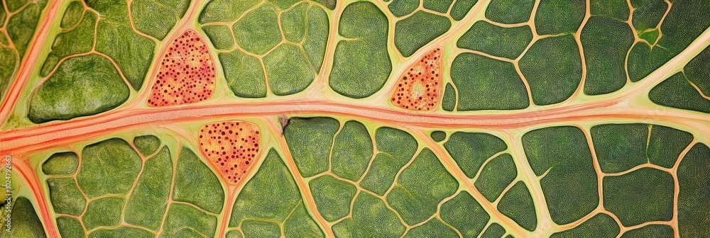 Stock-Illustration „Leaf Cross-Section Illustrating Vascular System and ...