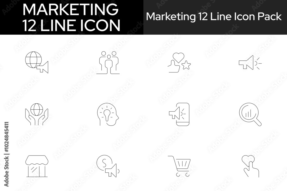 set of line marketing icons. that is available for your project. Stock ...