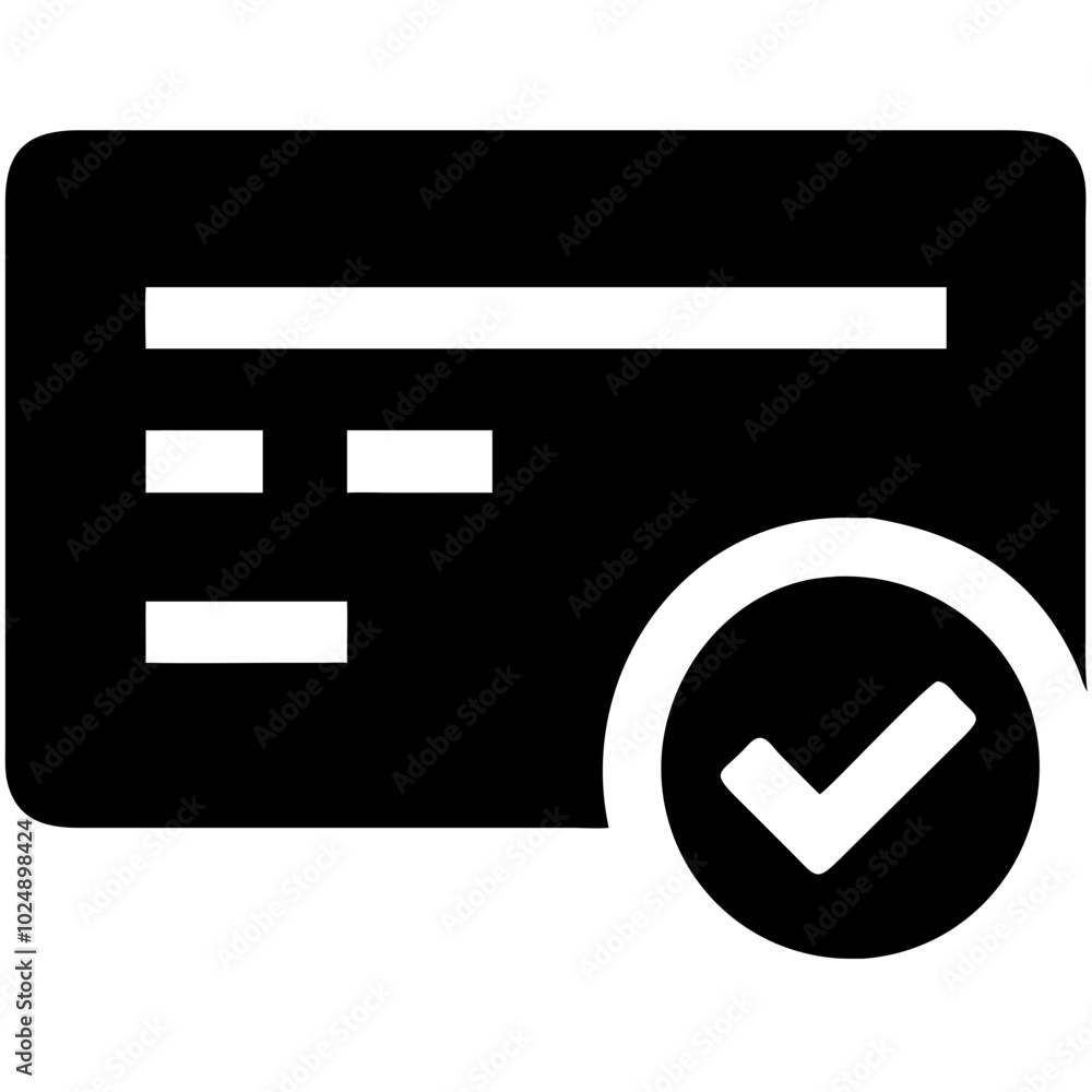 Vector of Credit Card with Check Mark Symbol for Payment Approval Stock ...