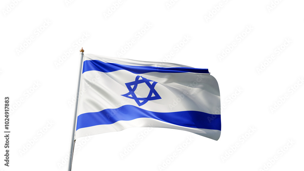 Flag of Israel with no background, transparent png, flag on a flag pole ...