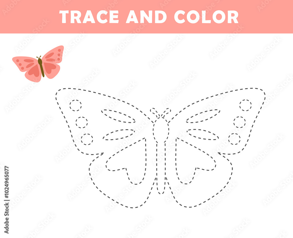Trace and color for children. Handwriting practice. Coloring page for ...