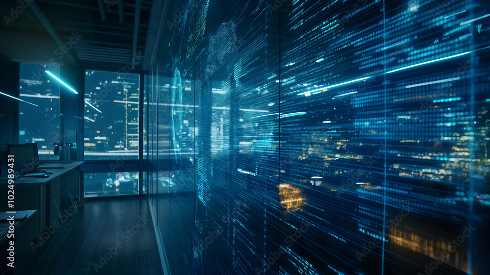 Digital data interface, showcasing the process of reviewing and ...