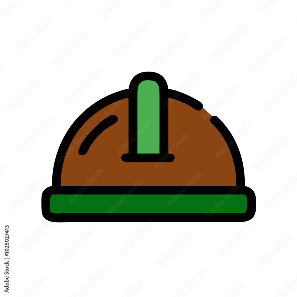Contractor hat vector icon, minimalist design, safety and construction ...