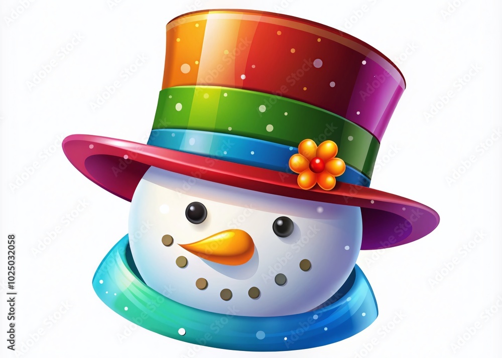 Adorable Clipart Snowman Hat Design for Winter Holidays and Festive ...