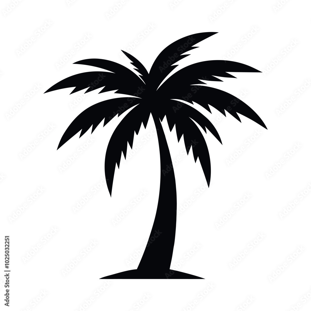 simple palm tree silhouette vector illustration isolated on white ...