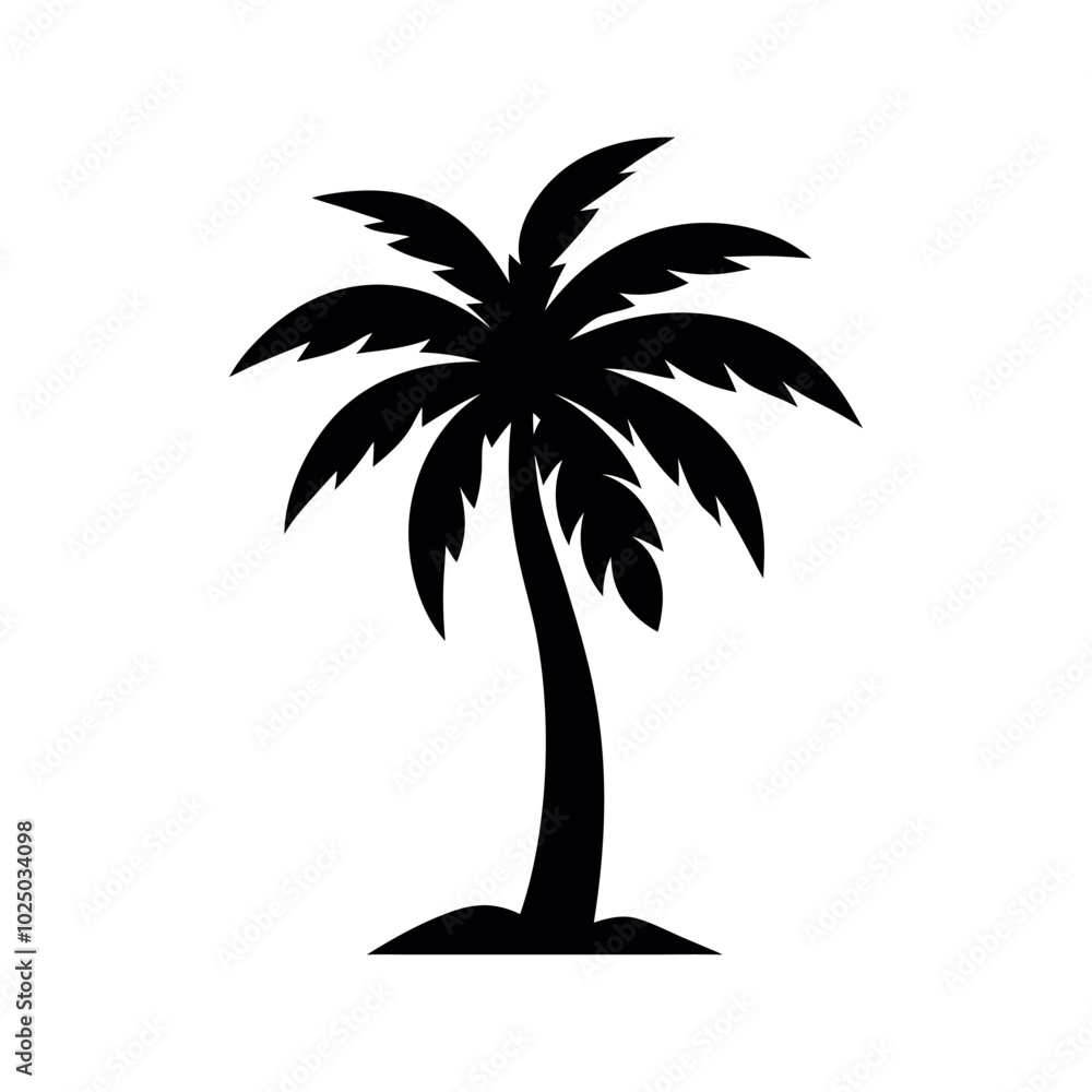 simple palm tree silhouette vector illustration isolated on white ...