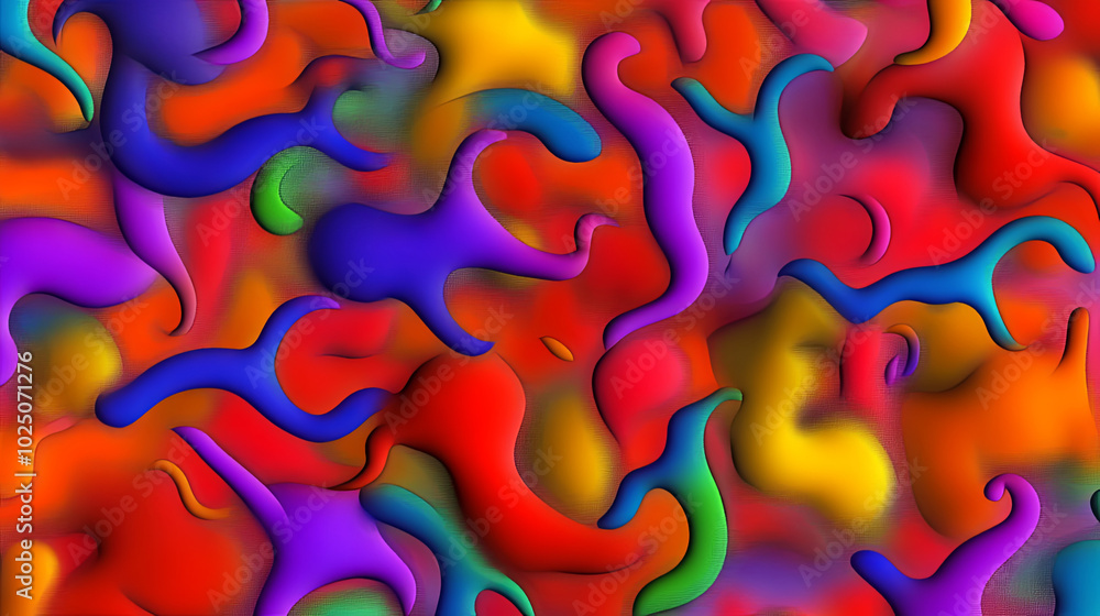 The image shows a vibrant, detailed photorealistic artwork by ...