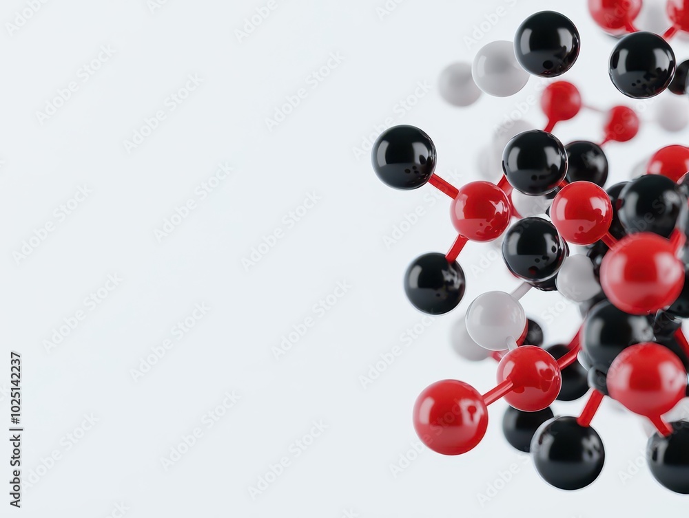 Vivid 3D rendering of chemical bonds forming a new drug compound ...